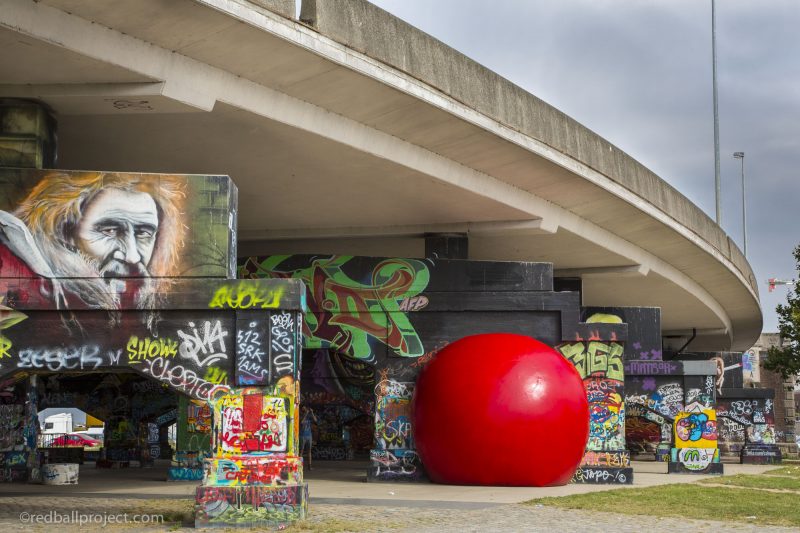 “Redball Project” by Kurt Perschke in Antwerp, Belgium – StreetArtNews