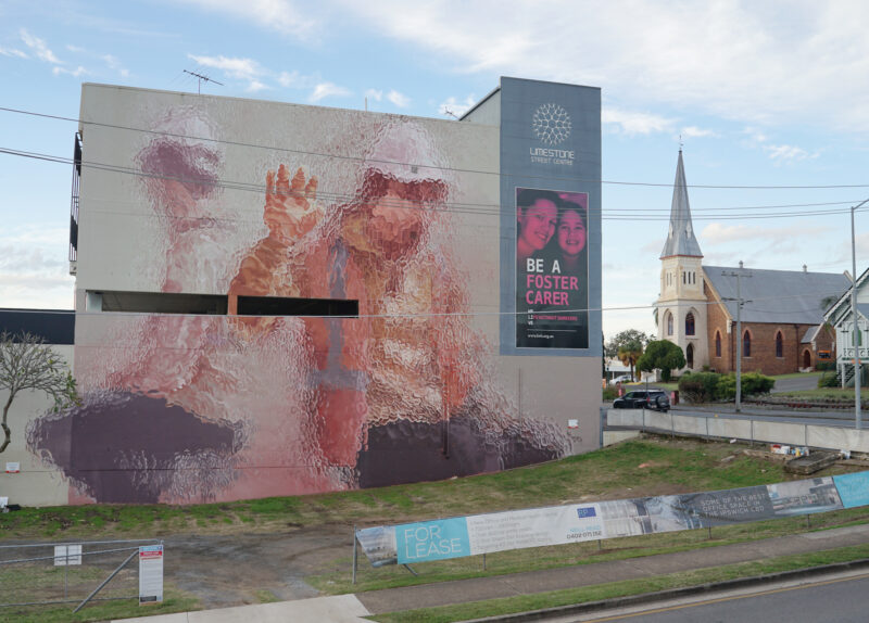 “Two Figures Behind Glass” by Fintan Magee in Ipswich, Australia ...